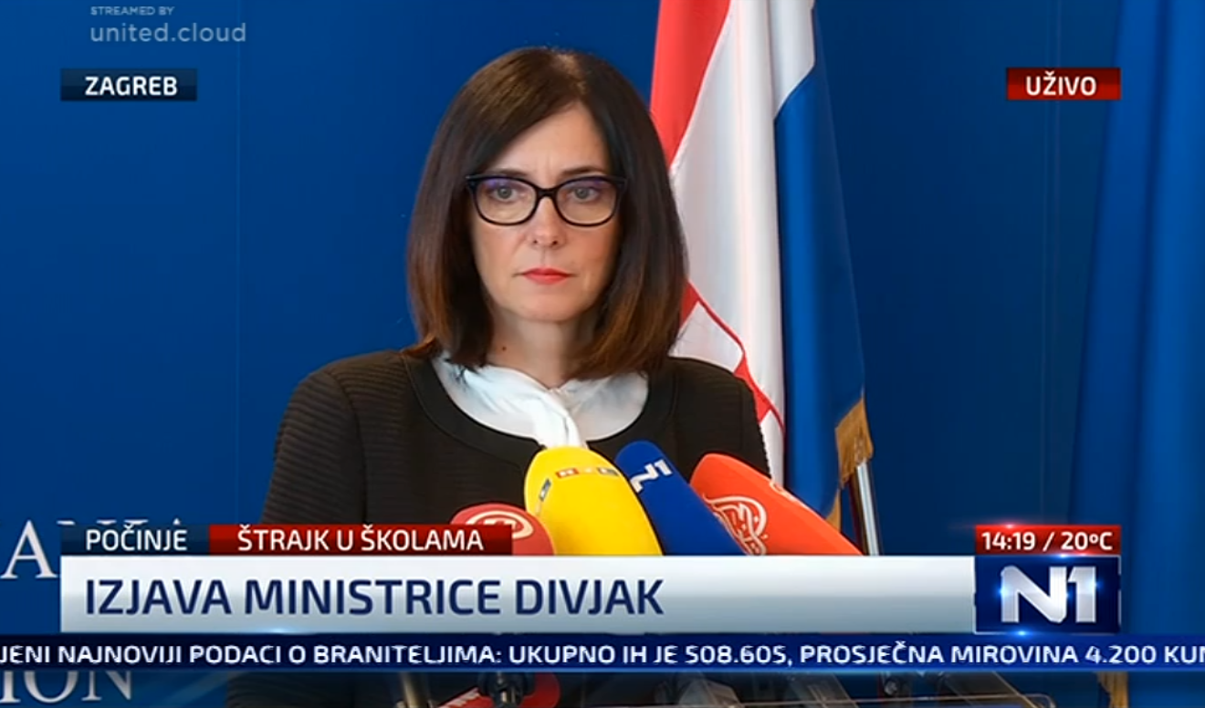 Planira li ministrica Divjak sa sindikatima još jedan štrajk? Prema ...