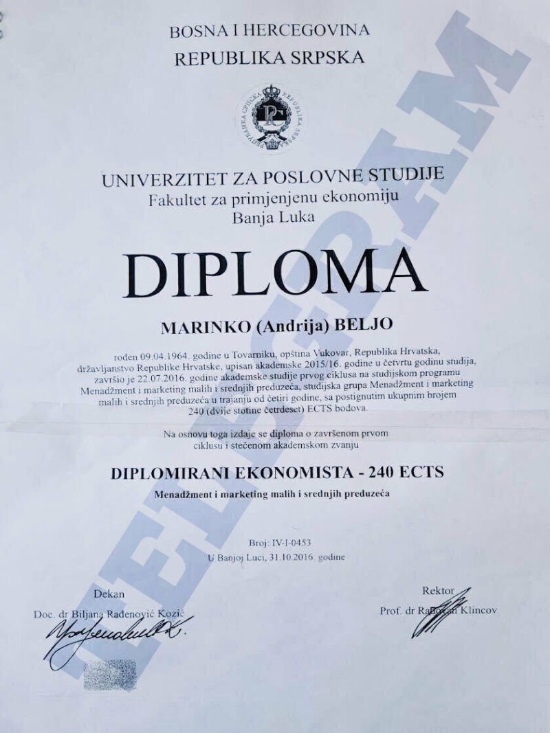 Konačno smo došli do Beljine diplome. Evo kako izgleda | Telegram.hr